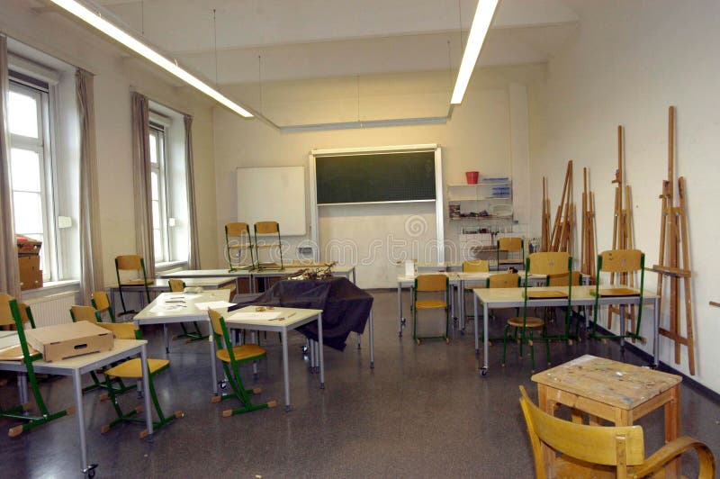 Empty Class Room in a School during Vacation Stock Image - Image of ...