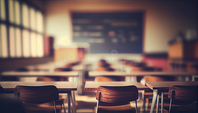 Empty Class in School, Ai Generative Stock Illustration - Illustration ...