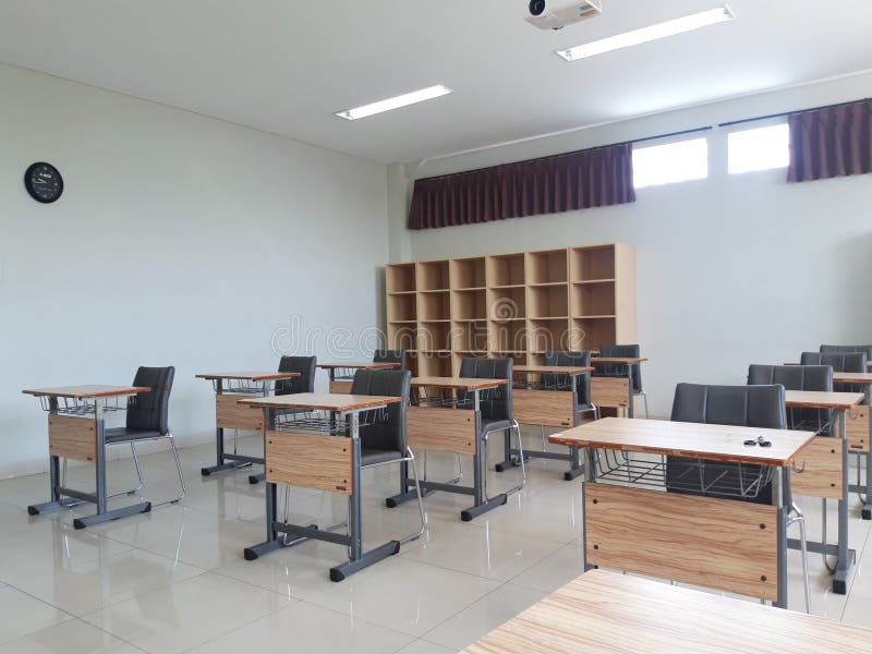 Empty Class at School during Pandemic Situation Stock Photo - Image of ...