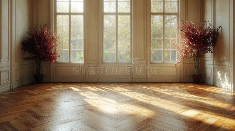 Empty Classic Apartment with Two Rooms Living Room Interior Background ...