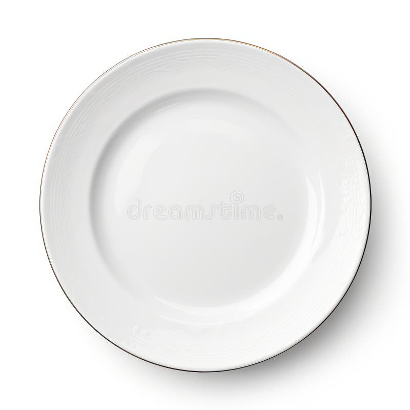 Empty Classic White Dinner Plate with Subtle Curve. Isolated on ...