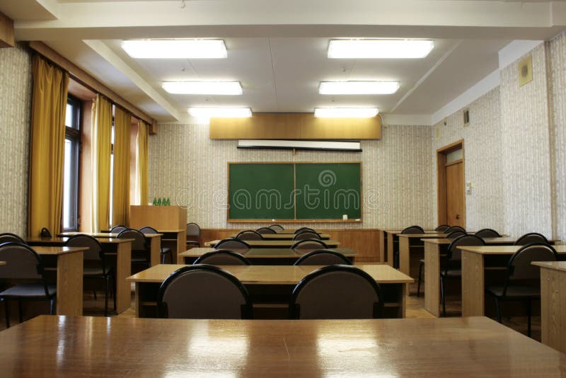 Old School: Classroom with Desks - V Stock Photo - Image of school ...
