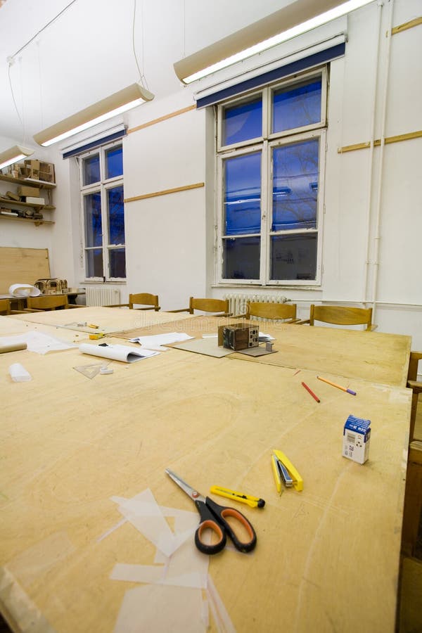 Empty classroom stock photo. Image of scissors, student - 7703728