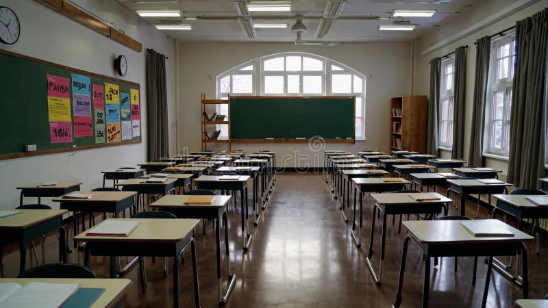 Empty Classroom Awaiting Students Return Stock Footage - Video of back ...