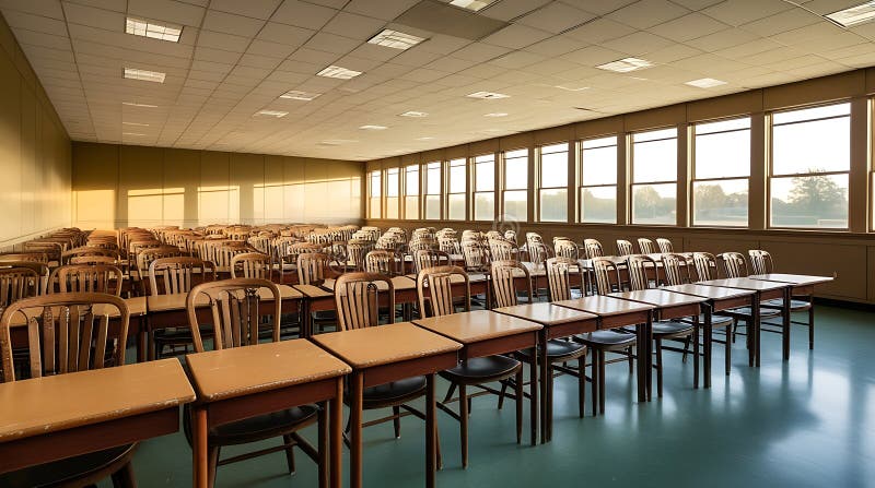 Empty Classroom Awaits Students Buzzing Return Stock Image - Image of ...