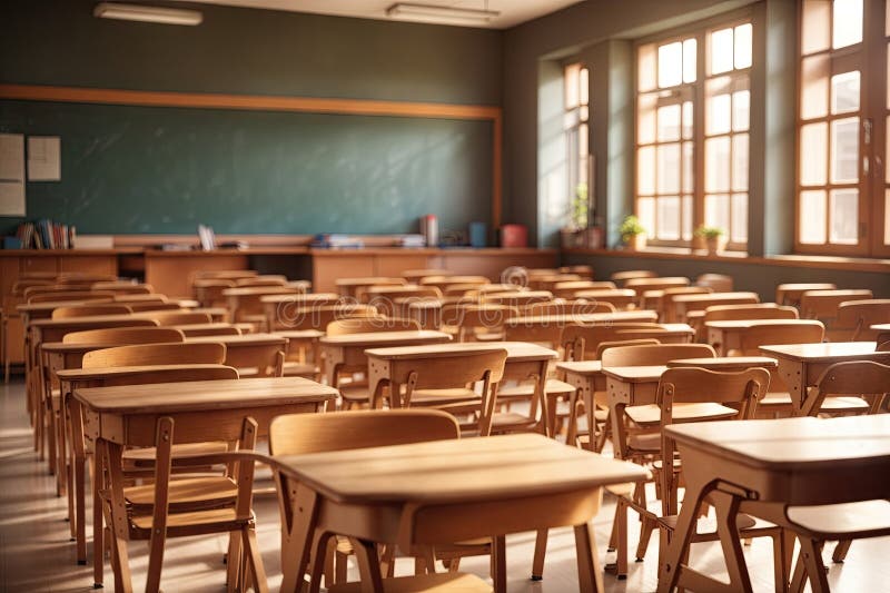 Empty Classroom Back To School Concept. Ai Generative Stock ...