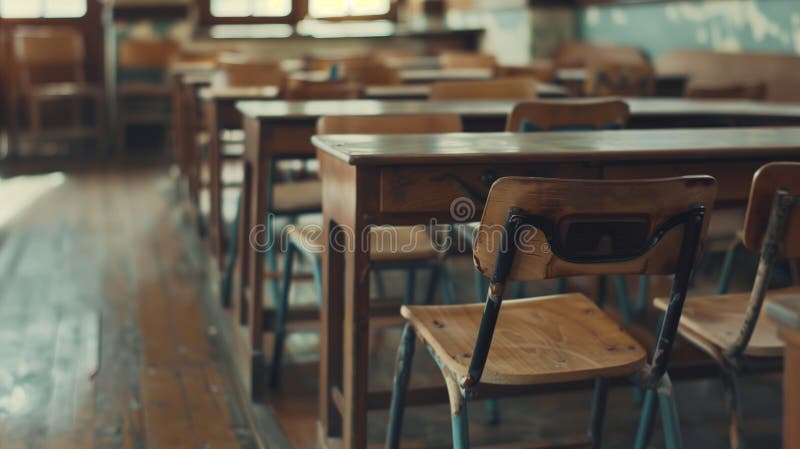 Empty Classroom. Back To School Concept in High School Stock ...