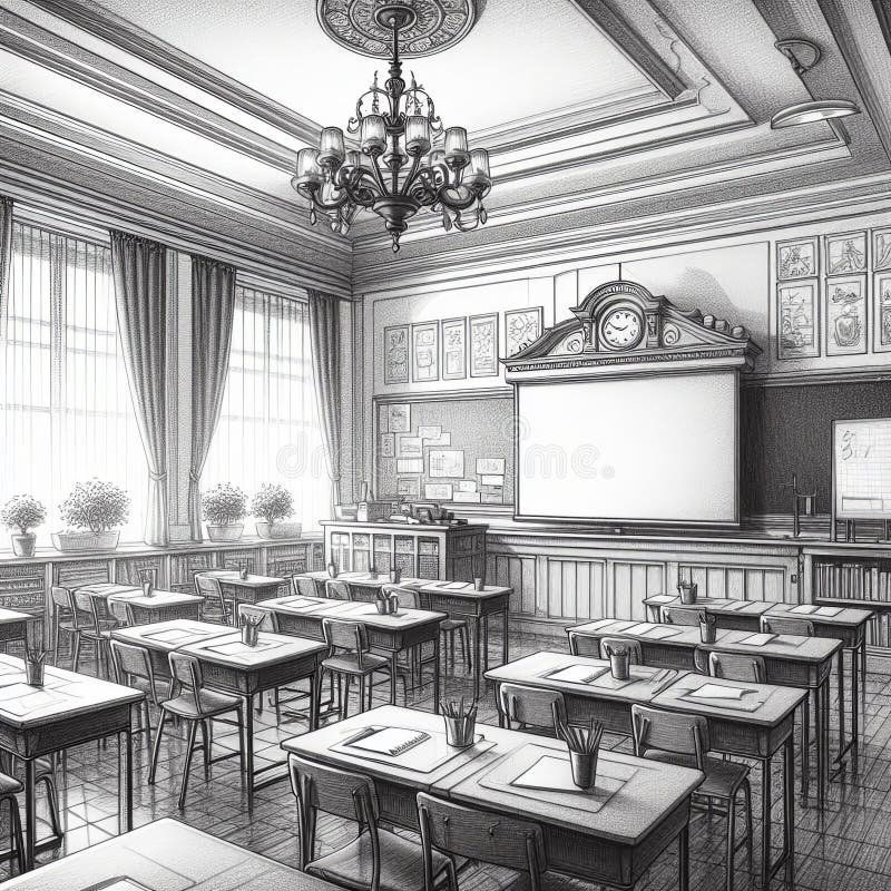 Empty Classroom editorial photography. Illustration of classroom ...