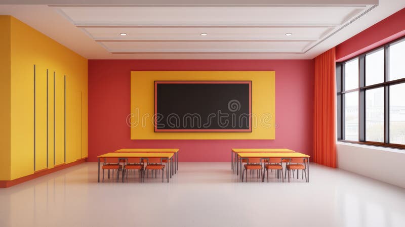 Empty Classroom with Blackboard, a Space for Learning and Knowledge ...