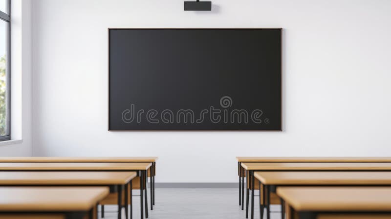 Empty Classroom with Blank Blackboard Education Concept Stock ...