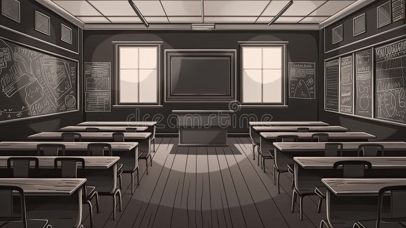 Empty School Classroom for Educational Background and Backdrop Poster ...