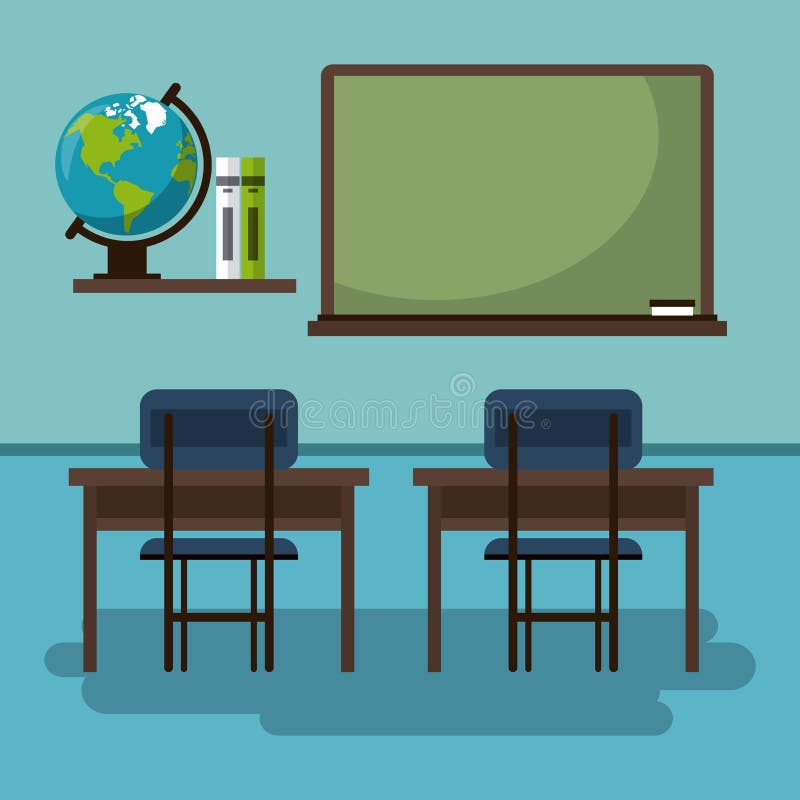 Empty classroom cartoon stock vector. Illustration of vector - 113273536