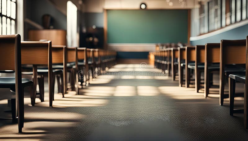 Empty Classroom Chairs stock illustration. Illustration of interior ...