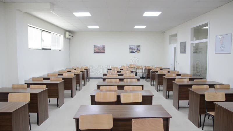 Empty Classroom in a Classic School. Lecture Room. Class with ...