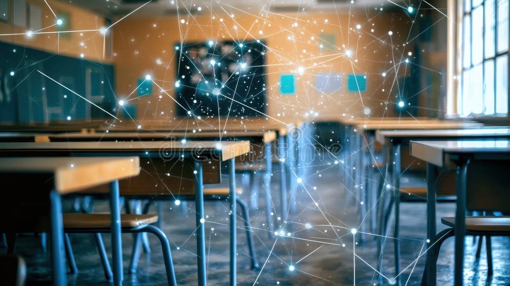 Empty Classroom Connected Learning Future. AI Generated Stock ...