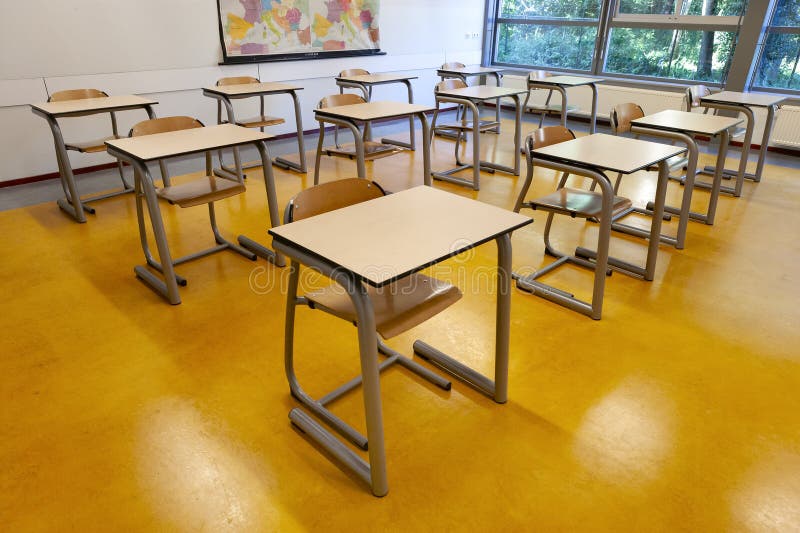 Empty Classroom at the End of the Day Indoors Stock Image - Image of ...