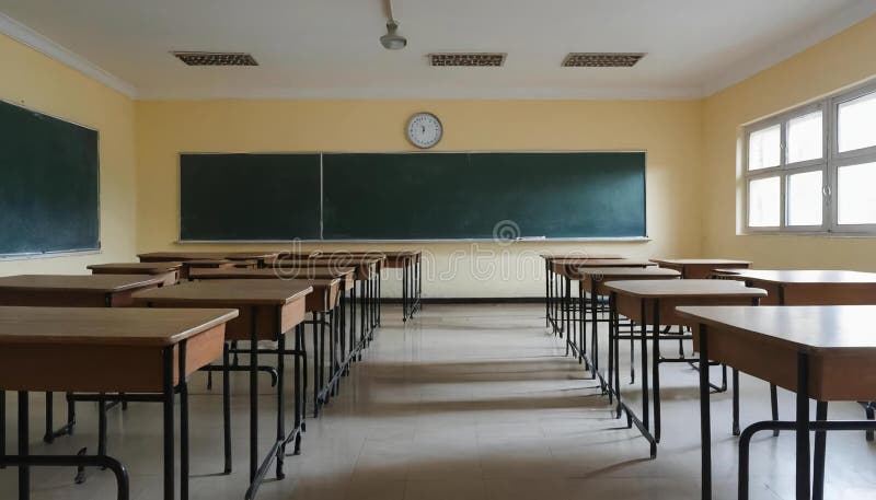Empty Classroom Awaits Students Stock Illustration - Illustration of ...