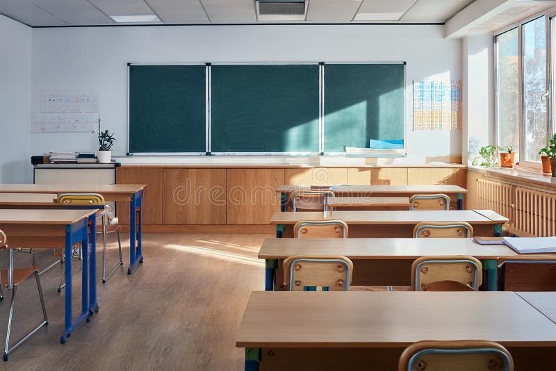 Empty classroom stock illustration. Illustration of study - 331127742