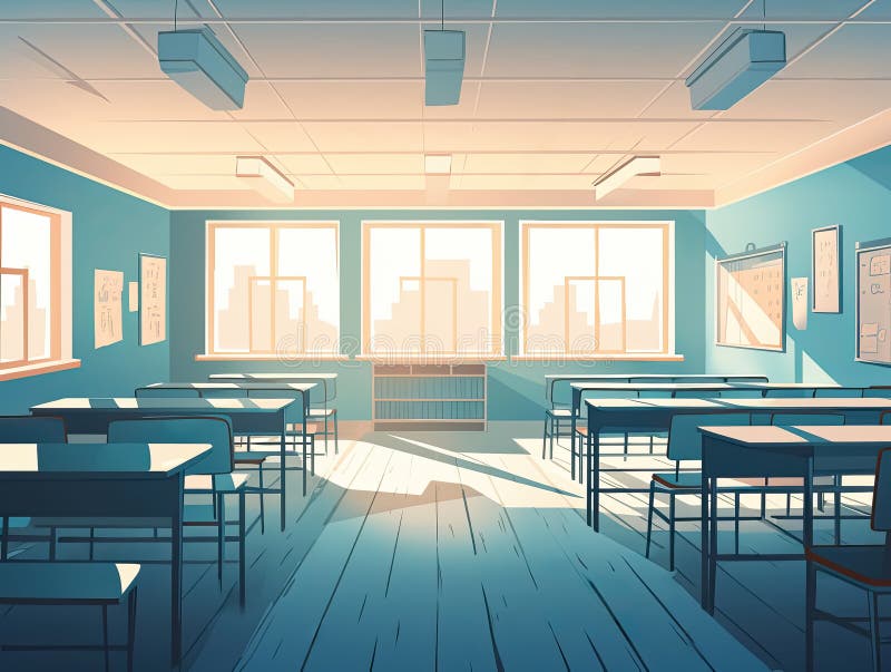 Empty School Classroom for Educational Background and Backdrop Poster ...
