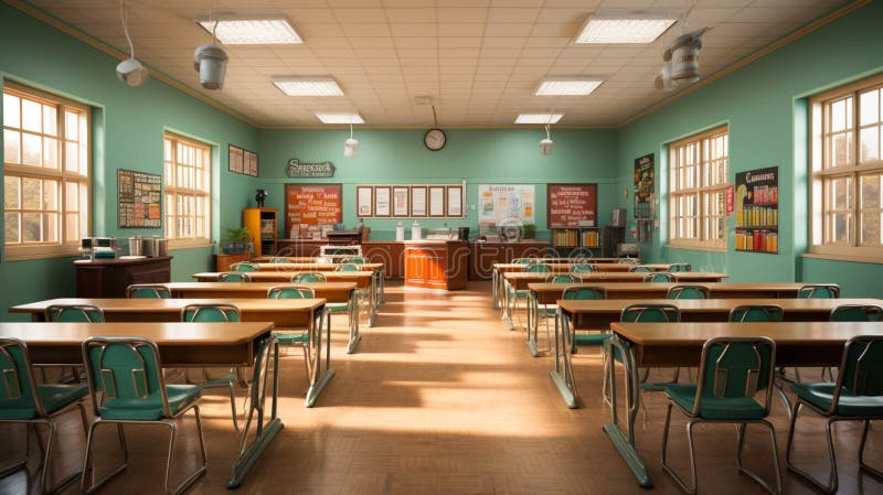 Empty classroom interior stock photo. Image of blackboard - 331963978
