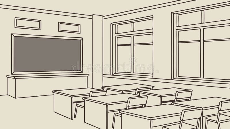 Empty Classroom Drawing
