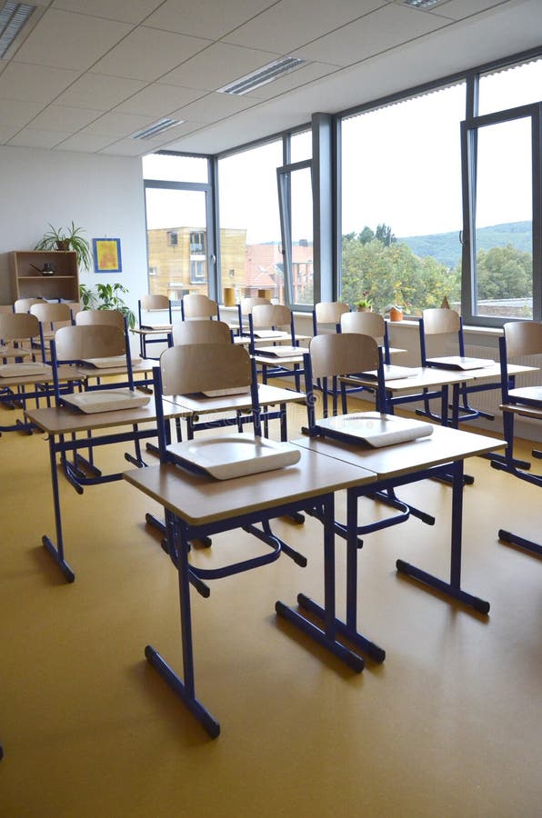 Empty classroom interior stock photo. Image of desk, lecture - 53962112
