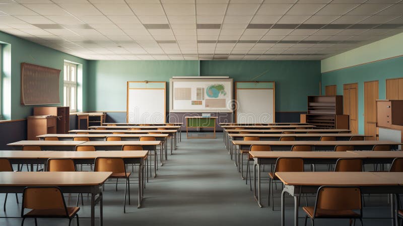 An Empty Classroom in a Modern School Stock Image - Image of class ...