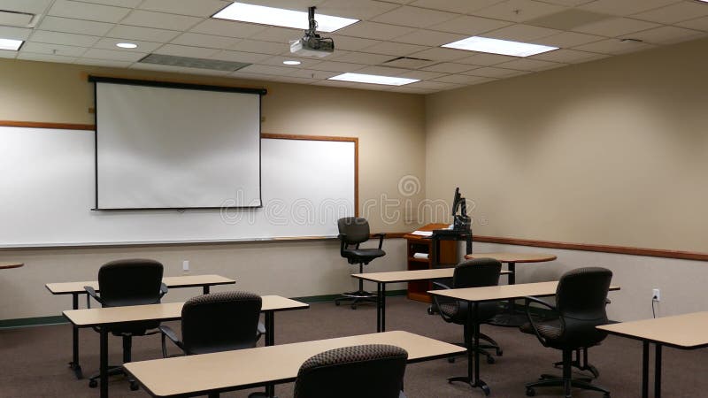 Empty Classroom Student View from Left To Right Stock Video - Video of ...