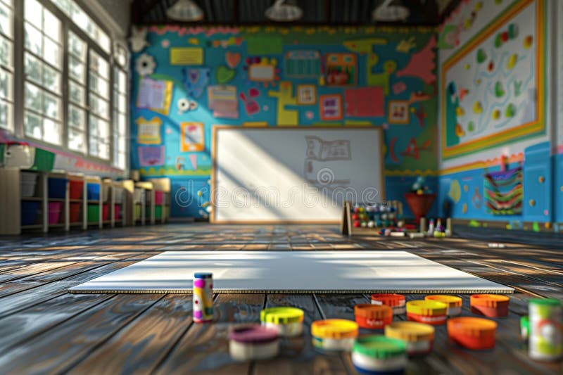 Empty Classroom Ready for Learning Stock Illustration - Illustration of ...
