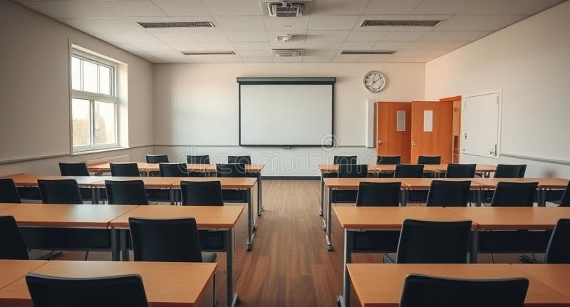 Empty Classroom Ready for Learning Stock Illustration - Illustration of ...