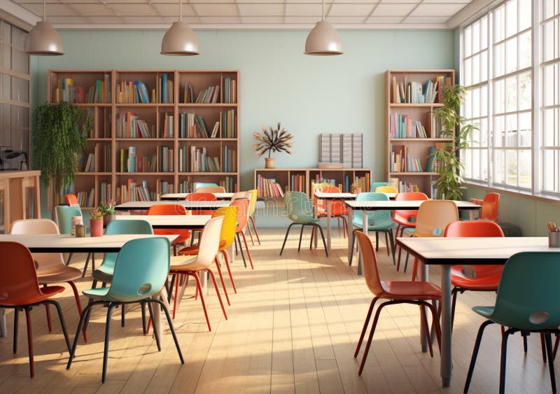 Empty Classroom School without Student or Teacher, Empty Chair and ...