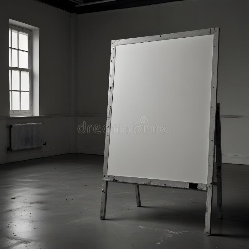 Empty Classroom School Whiteboard with a Metallic Easel Stock ...