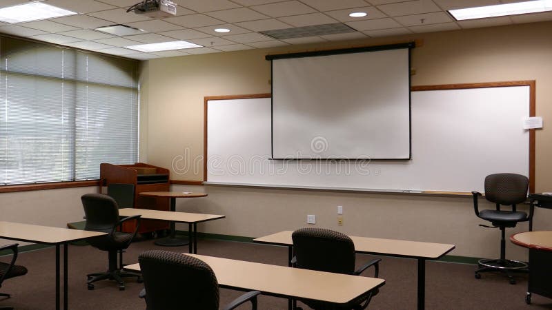 Empty Classroom Student View from Left To Right Stock Video - Video of ...
