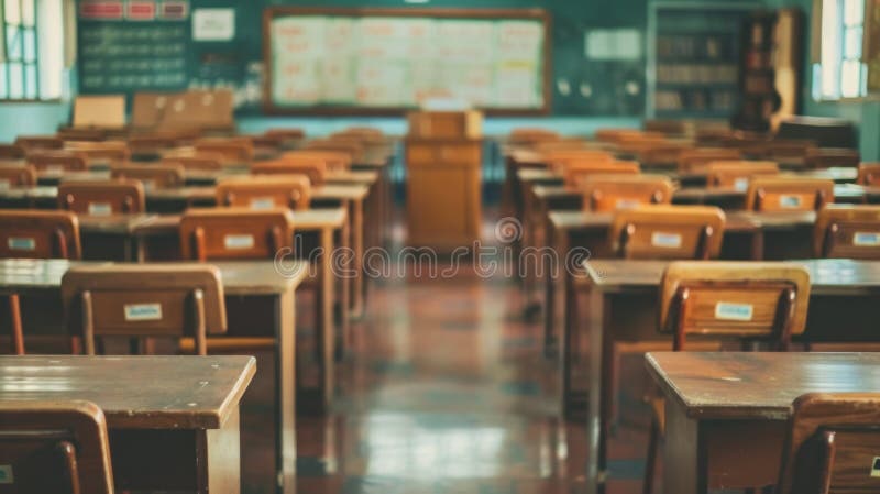 Empty Classroom: a Symbol of Learning and Education Stock Illustration ...