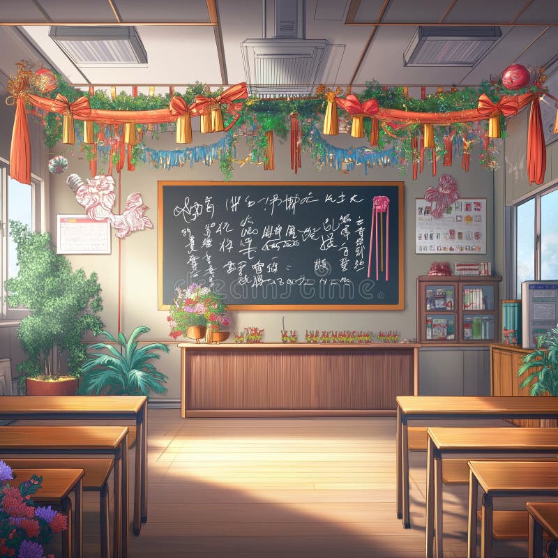 Empty Classroom Theme in Chinese New Year Stock Image - Image of ...