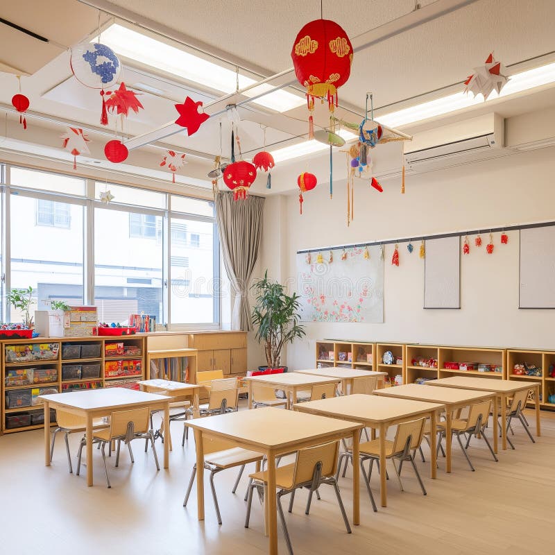 Empty Classroom Theme in Chinese New Year Stock Photo - Image of ...