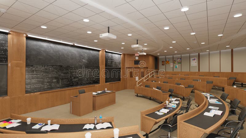 Empty Classroom University or Collage Back To School 3d Illustration ...