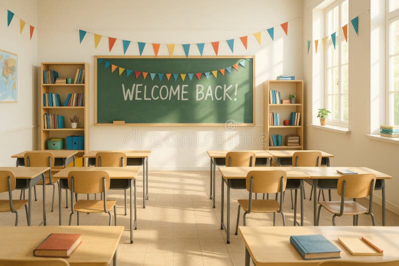 Welcome Back Classroom Scene Stock Photo - Image of welcome, school ...