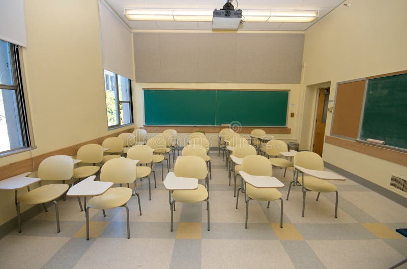 Empty Classrooms in College Stock Photo - Image of desk, university ...