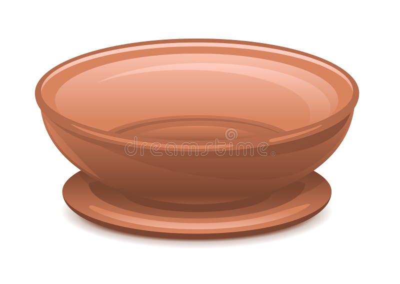 Empty Clay Plate with Stand Stock Vector - Illustration of dinner ...