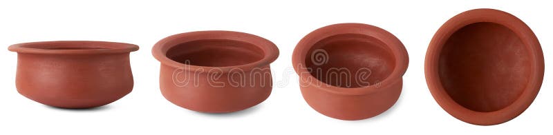 Empty Clay Pot Containers Isolated Stock Photo - Image of slowcooking ...