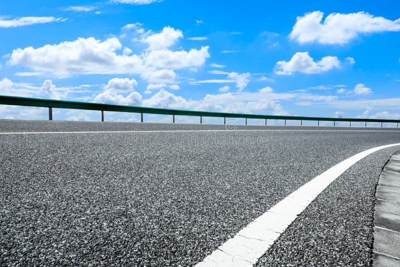 Empty and Clean Asphalt Road and Sky Landscape in Summer Stock Photo ...