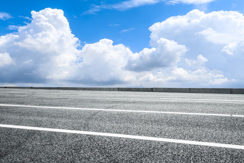 Empty and Clean Asphalt Road and Sky Landscape in Summer Stock Image ...