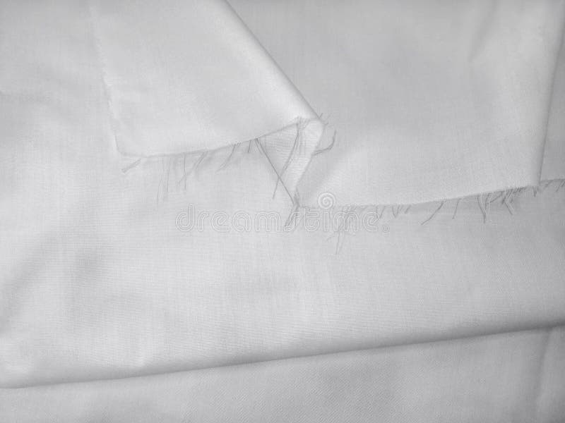 Empty Clean Background of White Folded Fabric with Bending and Torn Hem ...