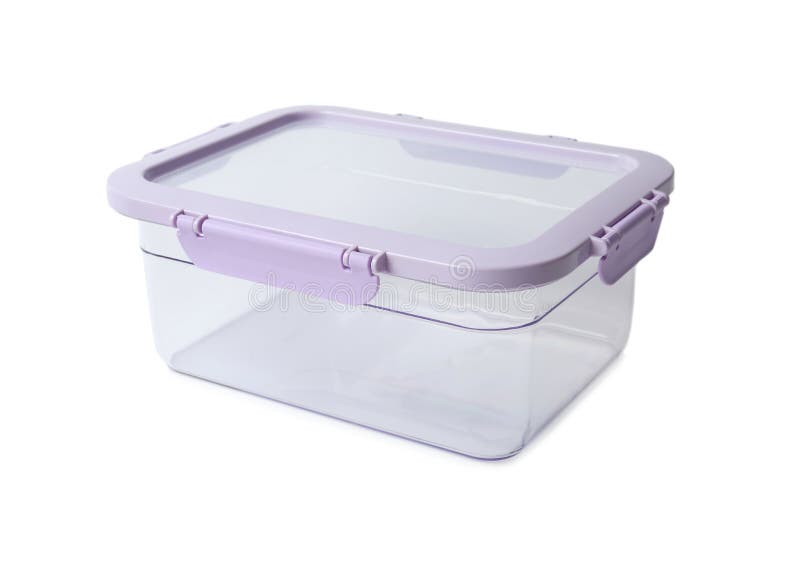 Empty Clean Box for Food on White Stock Image - Image of glass ...