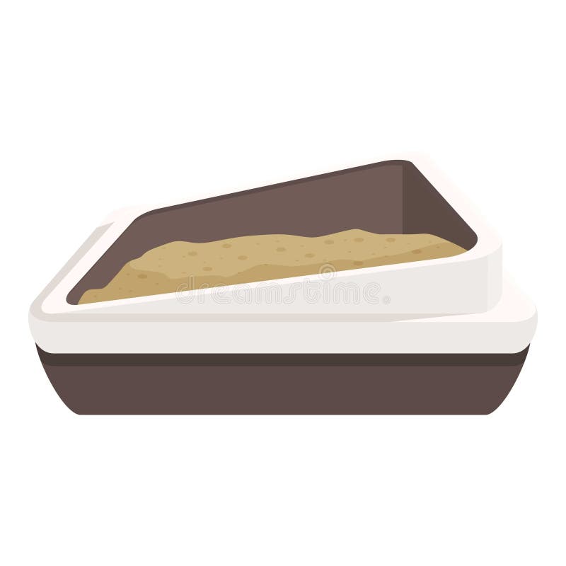 Empty Modern Cat Litter Box with Scoop Being Ready for Cat Toilet Stock ...