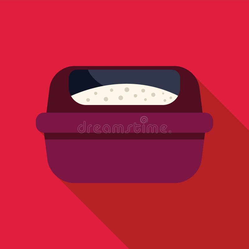 Empty Cat Litter Box Sitting on Red Background Stock Illustration ...