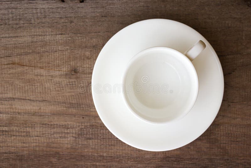 Empty Clean Cup on Wood Table. Stock Image - Image of clean, texture ...