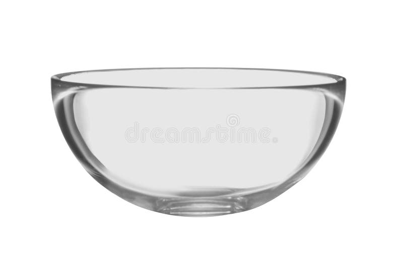 Empty Clean Glass Bowl Isolated Stock Image - Image of design, dinner ...