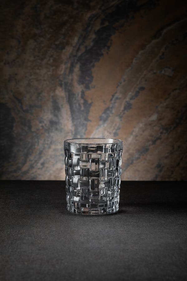 Empty and Clean Glass on Textured Stock Photo - Image of clean, glass ...